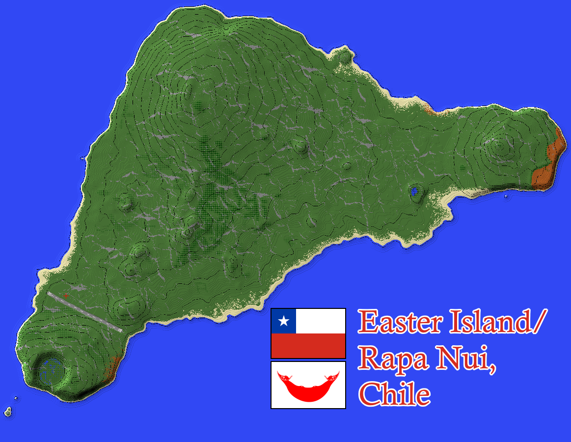 🗿 Easter Island, Chile (Rapa Nui) 1:10 scale 🇨🇱 Minecraft Map