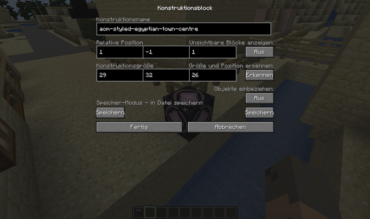 Egyptian town center in AoM style Minecraft Map