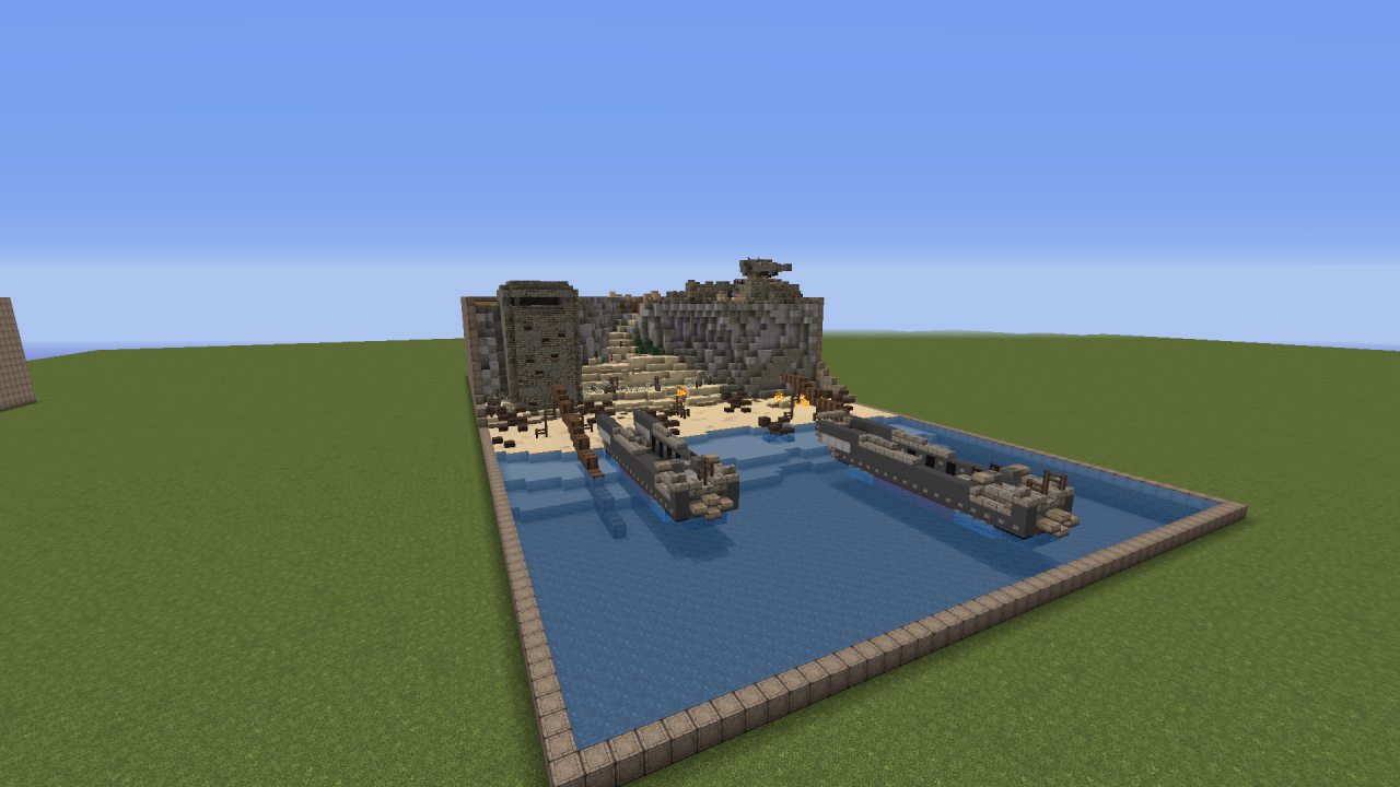 Normandy inspirated WW2 model Minecraft Map