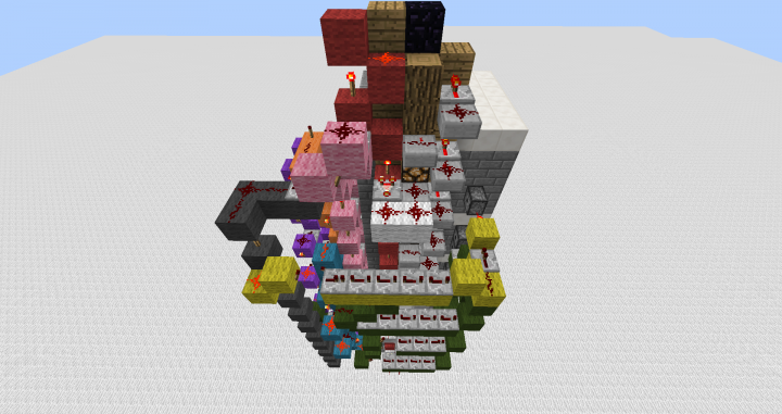 1x1, 4 floor piston Elevator Minecraft Map