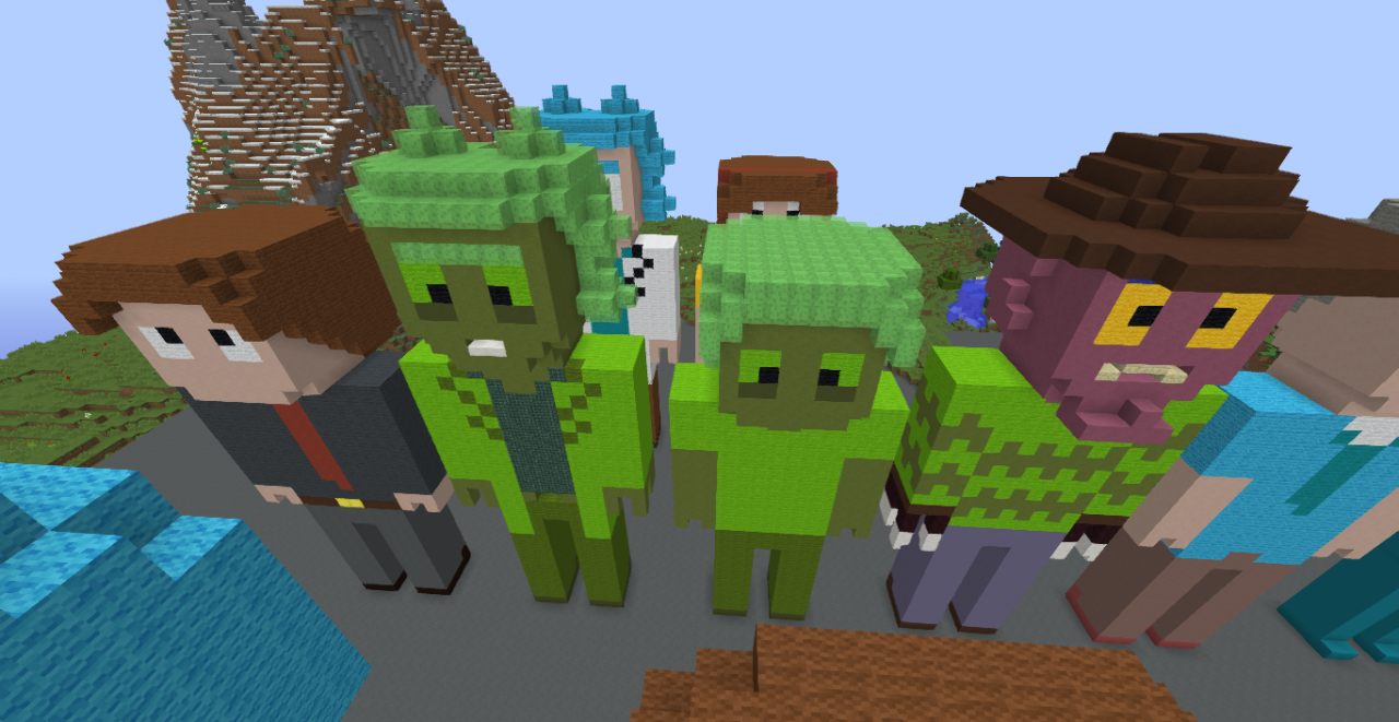 Rick and Morty sculptures Minecraft Map