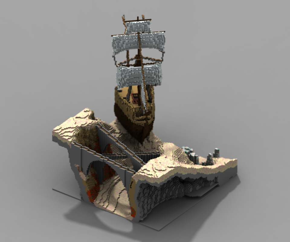 Desert Boat plot 130 x 130 Minecraft Map