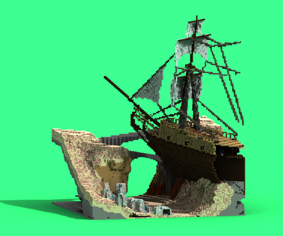 Desert Boat plot 130 x 130 Minecraft Map