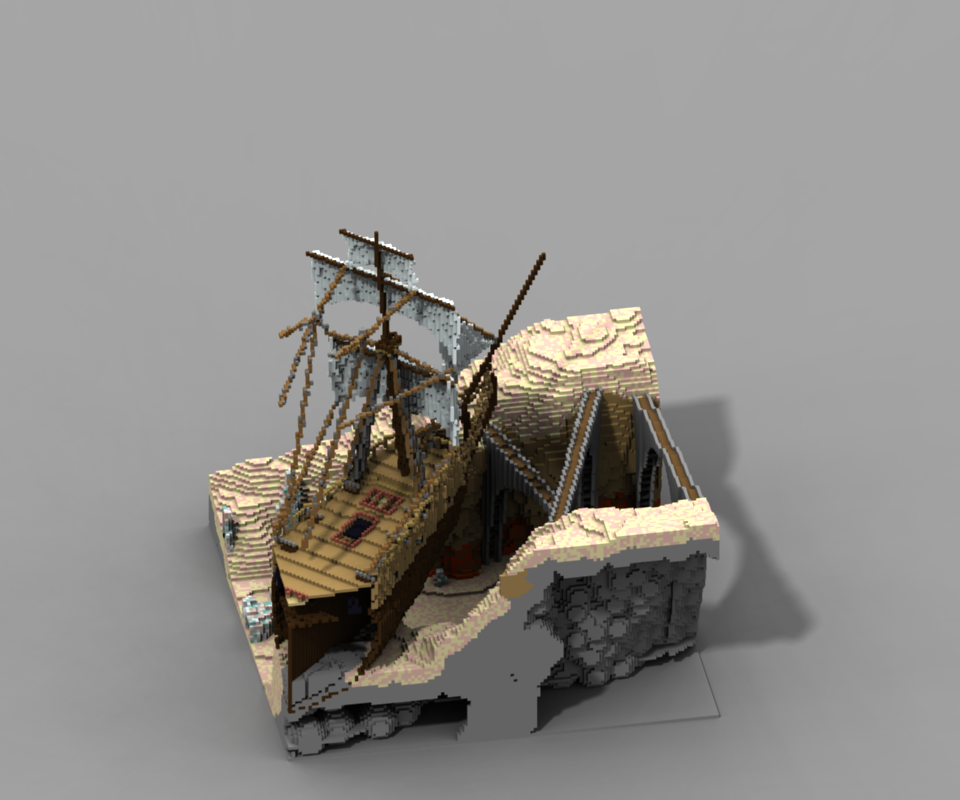 Desert Boat plot 130 x 130 Minecraft Map