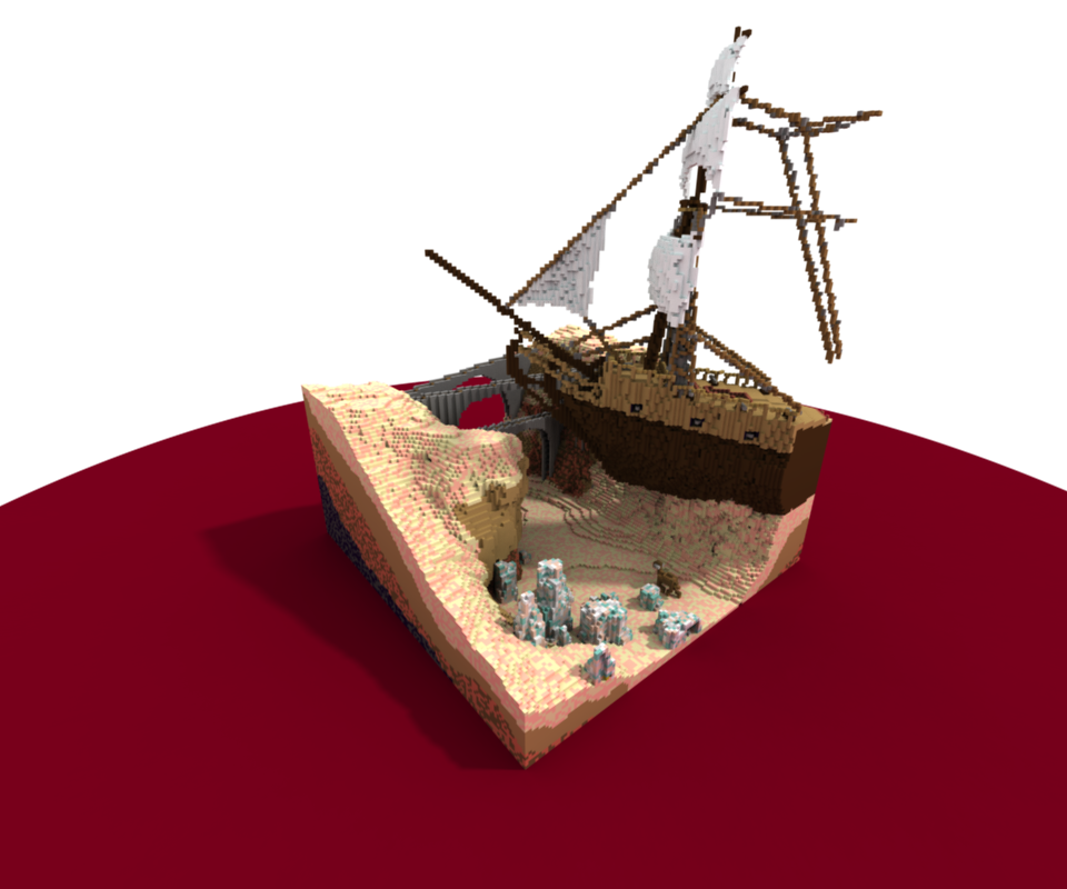 Desert Boat plot 130 x 130 Minecraft Map