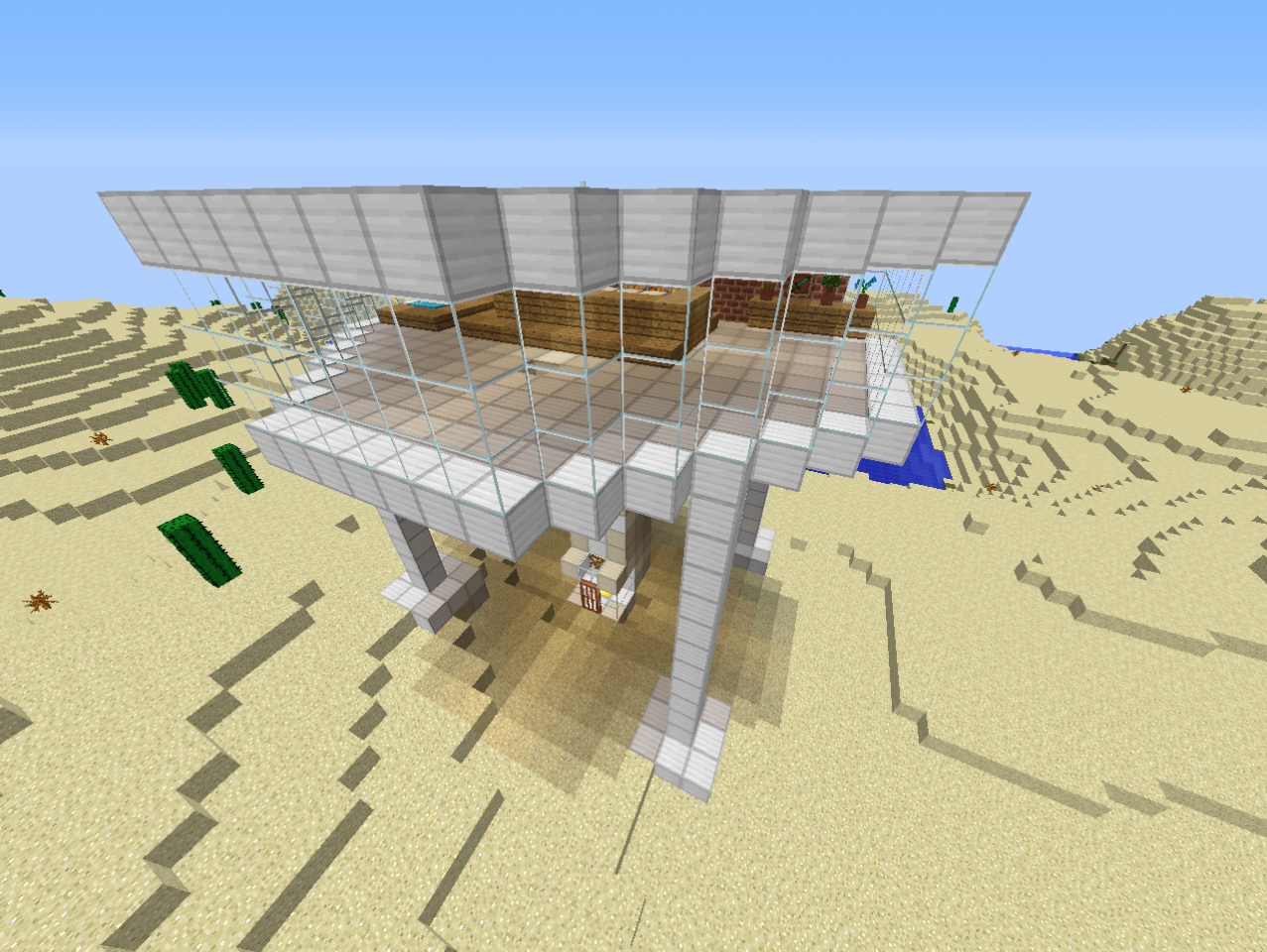 "Futuristic" base for exploring Minecraft Map