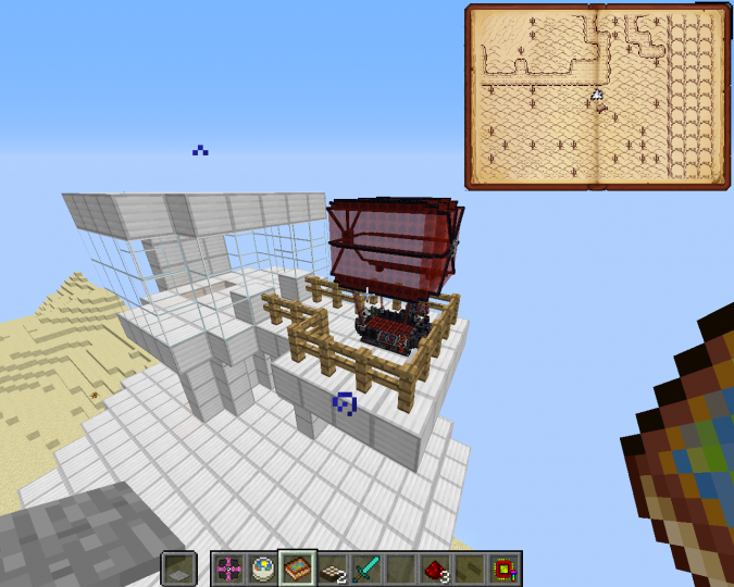 "Futuristic" base for exploring Minecraft Map