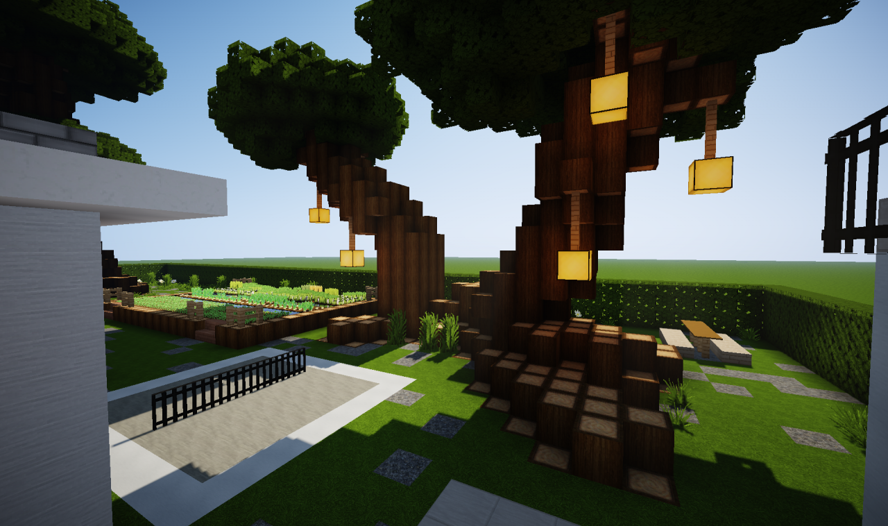 V BALCONY GABLE HOME +Yard Minecraft Map