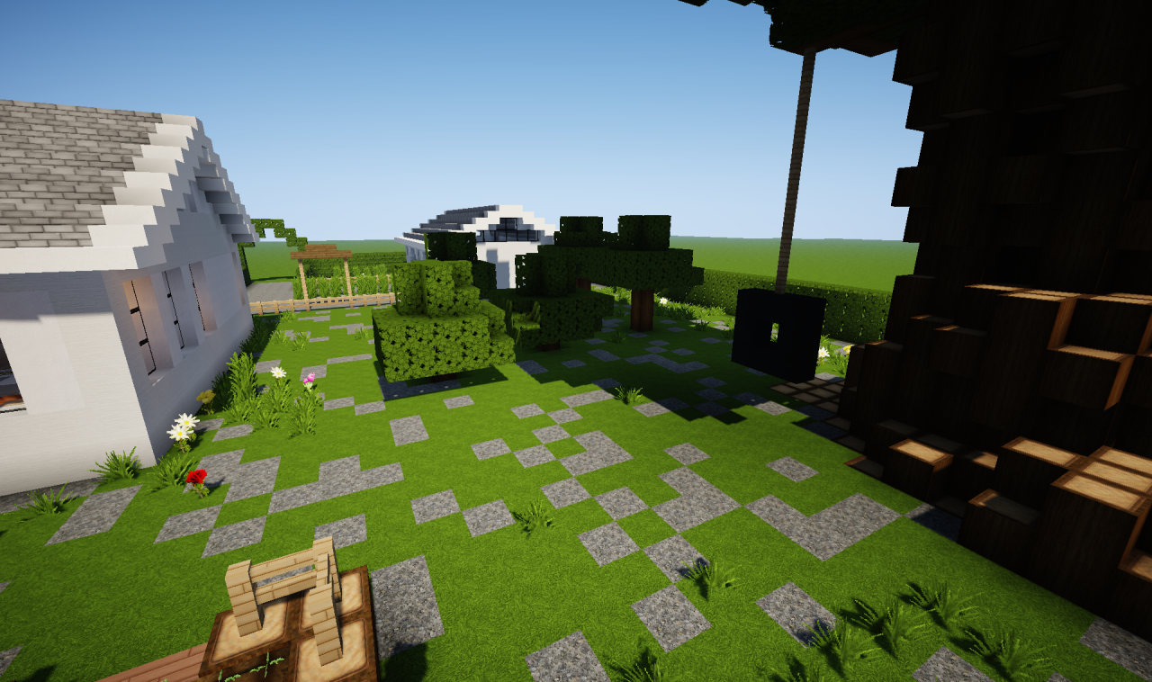 V BALCONY GABLE HOME +Yard Minecraft Map