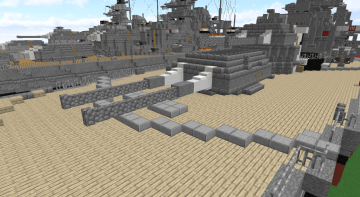 Battleship Bismarck | 1:1 scale German warship Minecraft Map