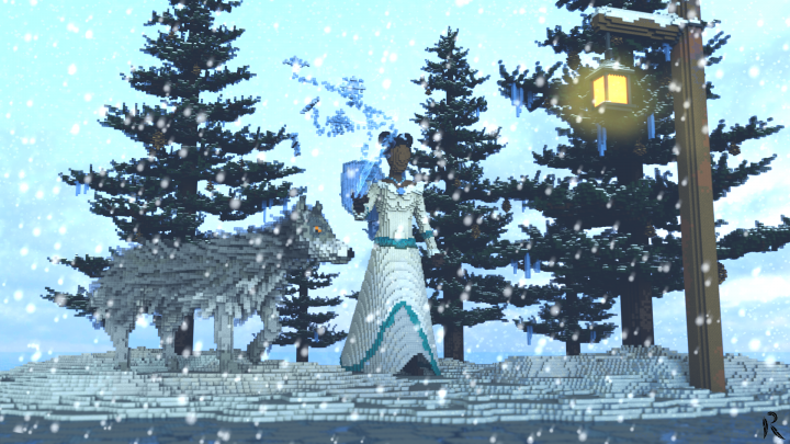 Winter fairy and Wolf Organic Minecraft Map