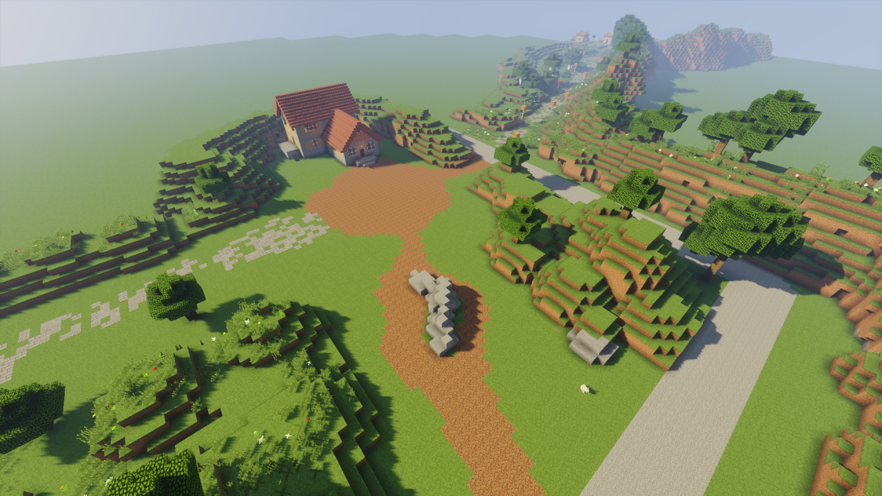 Fields and Village Minecraft Map