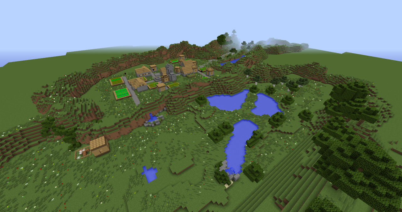 Fields and Village Minecraft Map