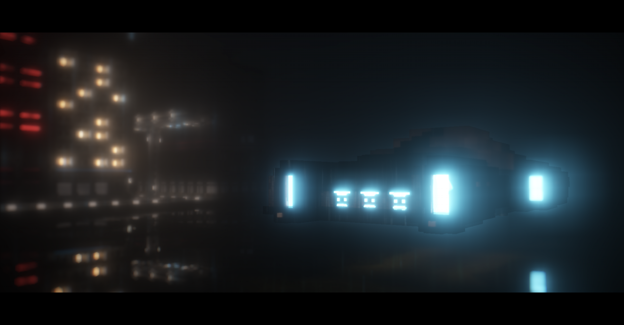 A cyberpunk church with a hover car Minecraft Map