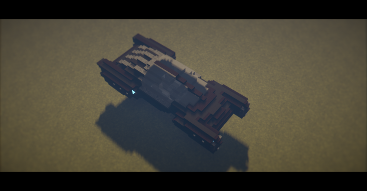 A cyberpunk church with a hover car Minecraft Map