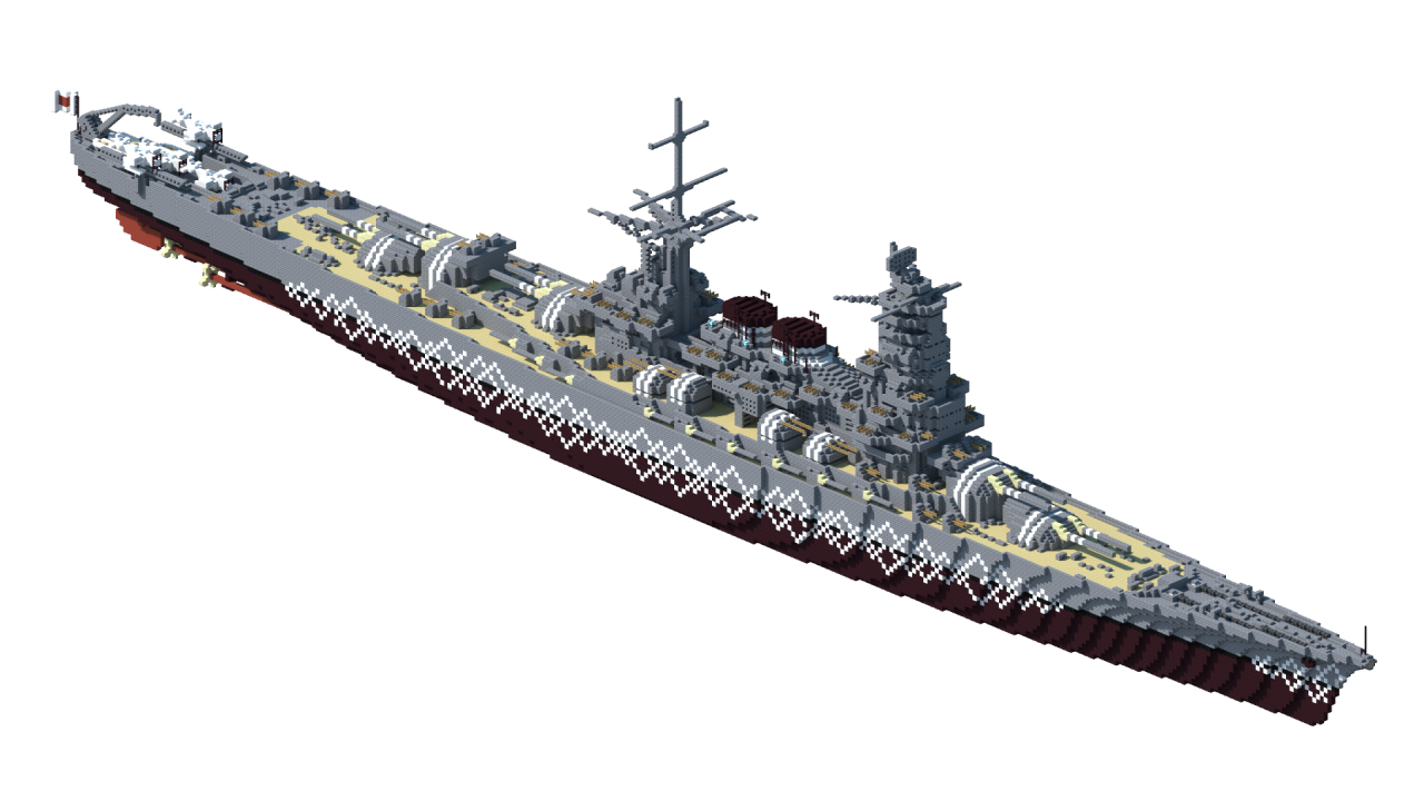 Fictional Japanese Battleship - 三河 (Mikawa) Minecraft Map