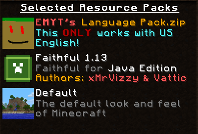 EMYT's Language Pack Minecraft Texture Pack
