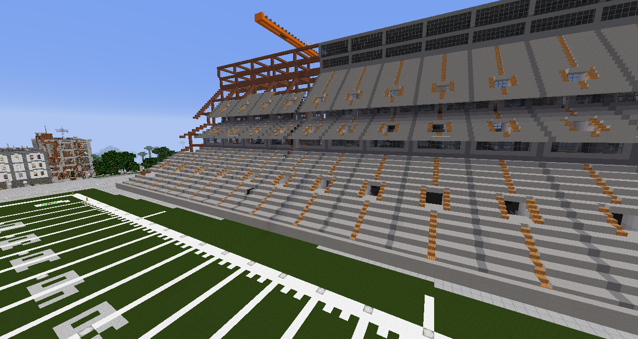 NFL Stadium build in Greenfield SinglePlayer Minecraft Map