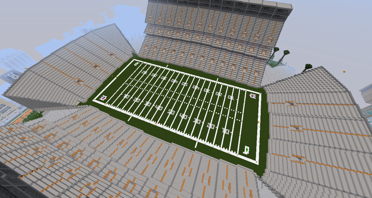NFL Stadium build in Greenfield SinglePlayer Minecraft Map