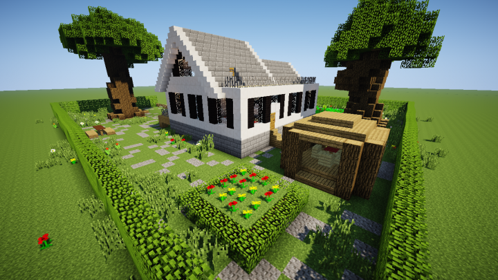 MODEST COUNTRY GABLE HOME +Yard Minecraft Map