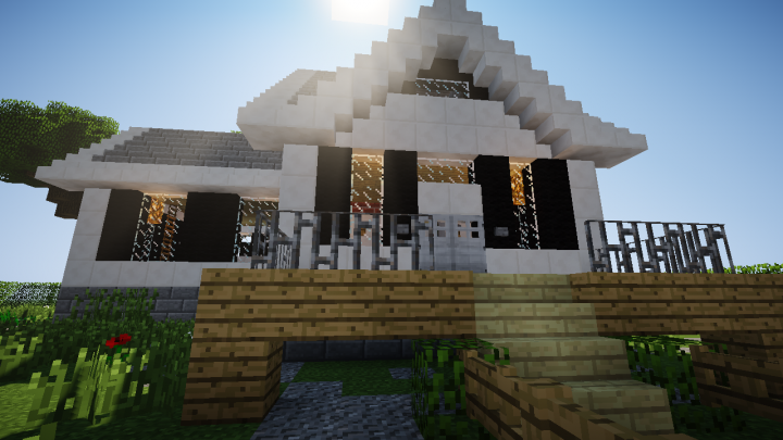 MODEST COUNTRY GABLE HOME +Yard Minecraft Map