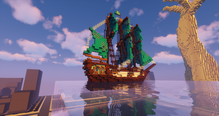 | Sapphire Sailship | 1.12+ | For GeminiTay 50k build | Minecraft Map