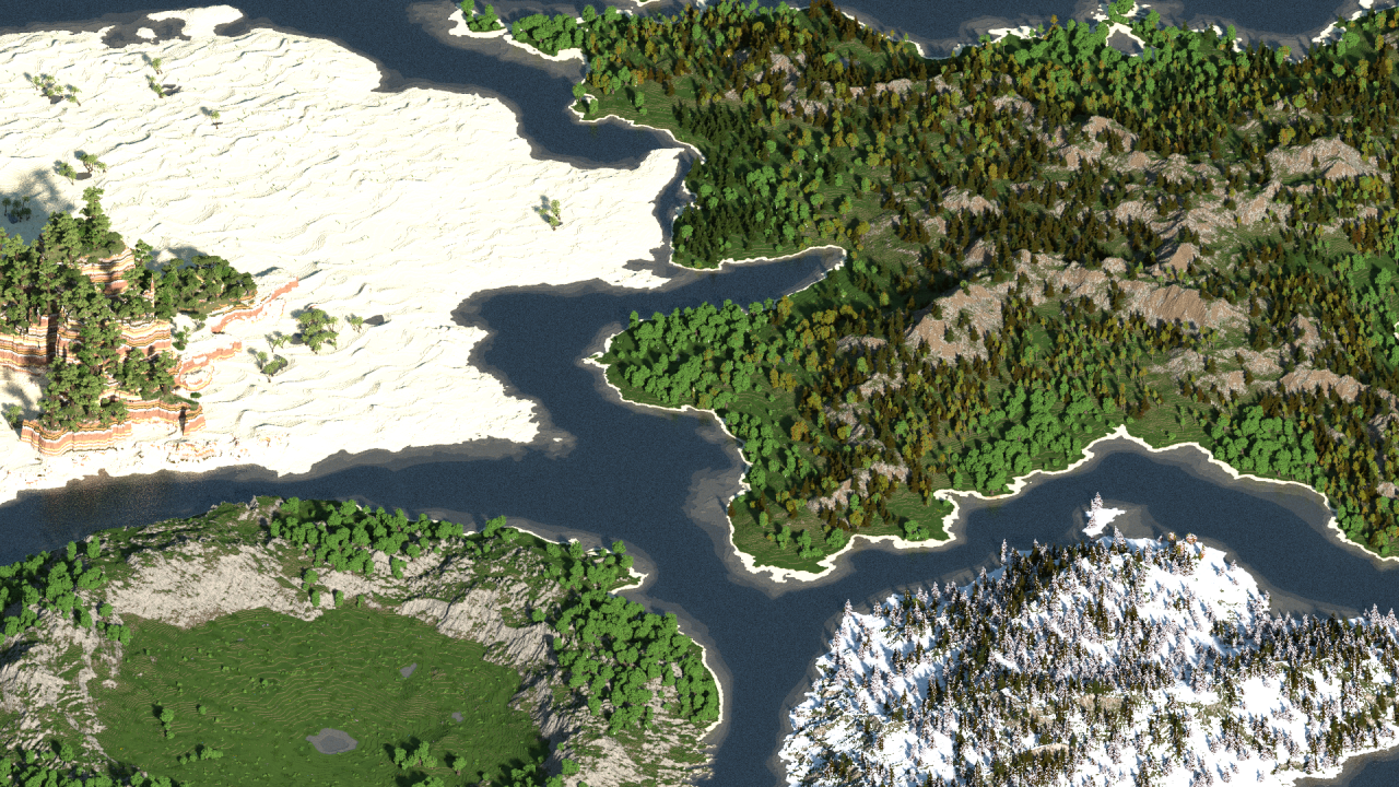 Four worlds - Four lives - Map Minecraft [WorldPainter] Minecraft Map