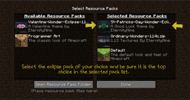 St. Patrick's Day Wonder Addon 1.14 to 1.20.4 Minecraft Texture Pack