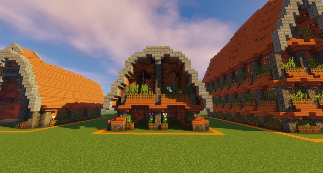 Orange Desing Medieval Buildings Minecraft Map