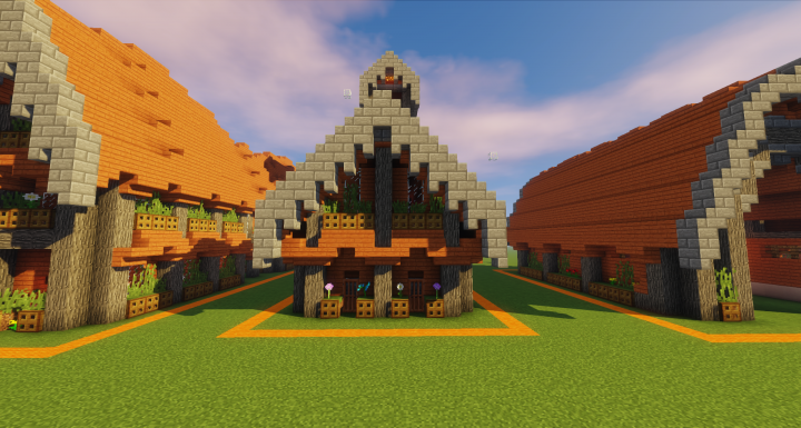 Orange Desing Medieval Buildings Minecraft Map