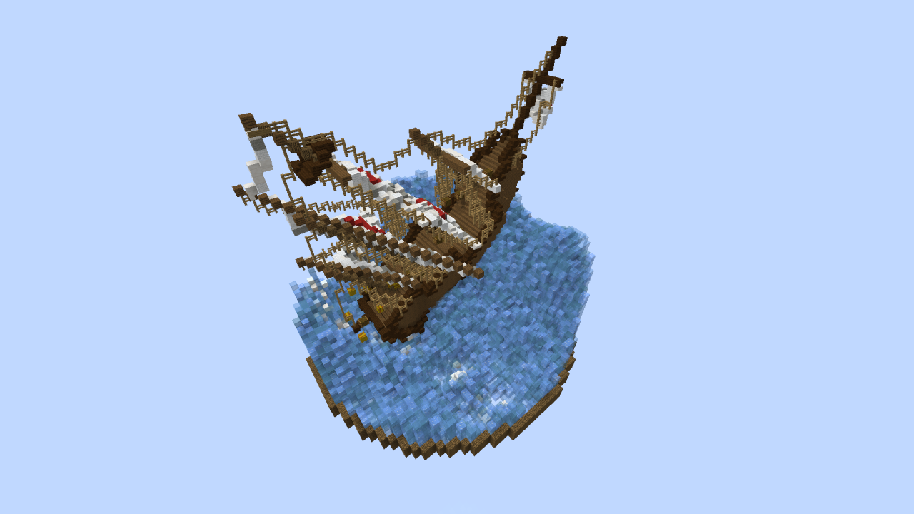 A ship cought in a storm Minecraft Map