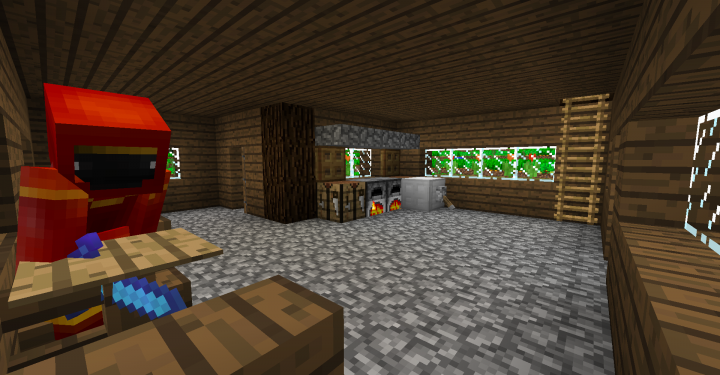 Spruce House in a farm Minecraft Map