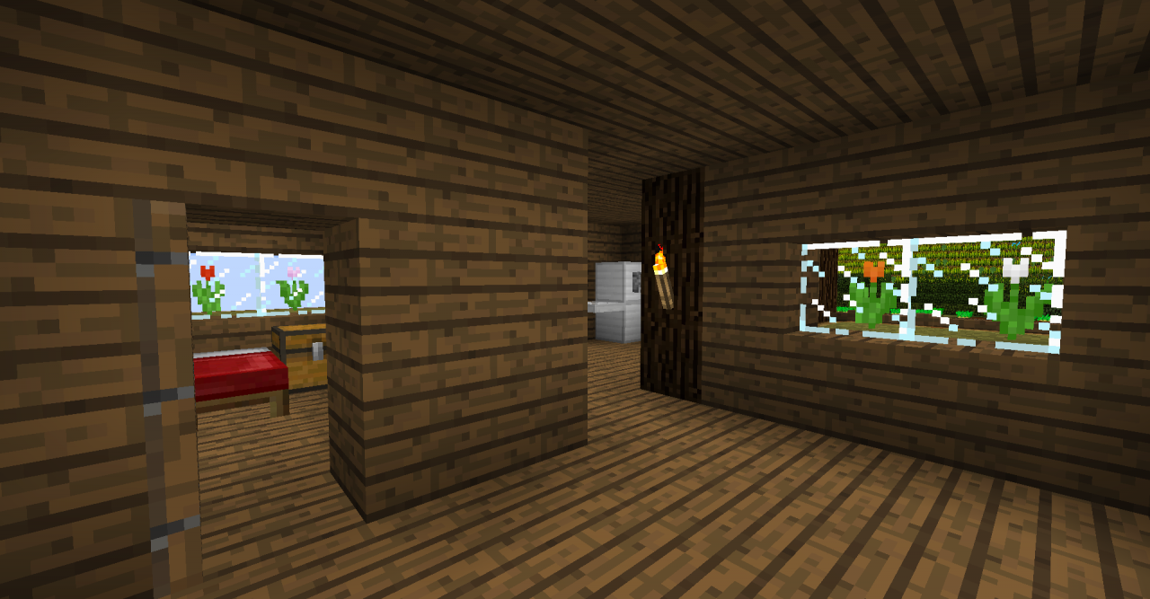 Spruce House in a farm Minecraft Map