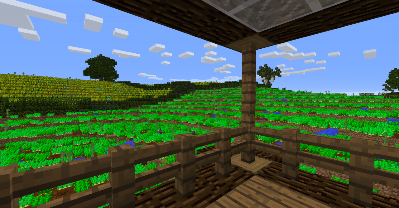 Spruce House in a farm Minecraft Map