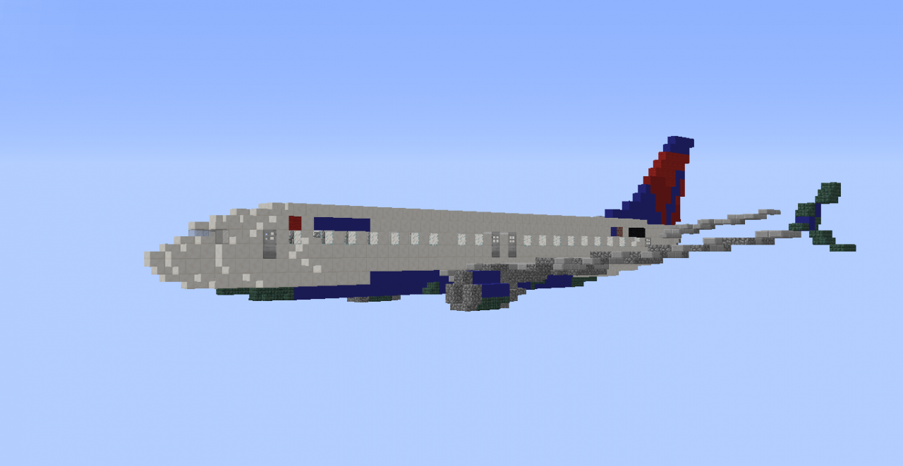 Delta 737-900ER with both winglet types 1.5:1 scale Minecraft Map