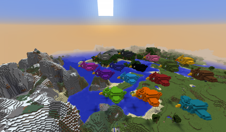 Colorful Flying Birds Minecraft Map