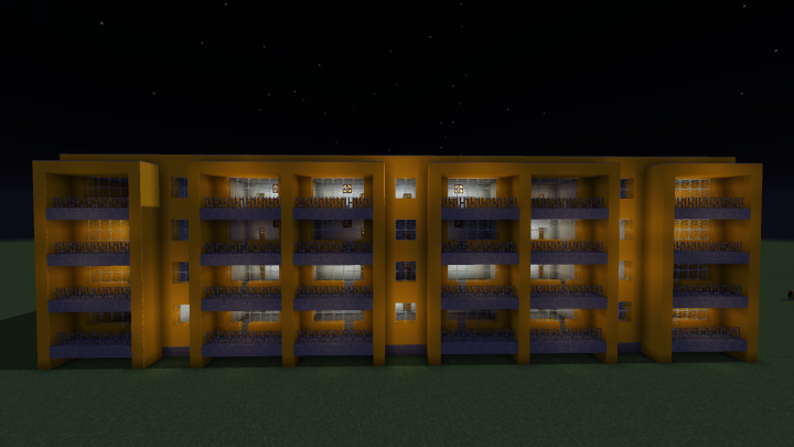 Polish four-story panel apartment building in "szczeciński" system ...