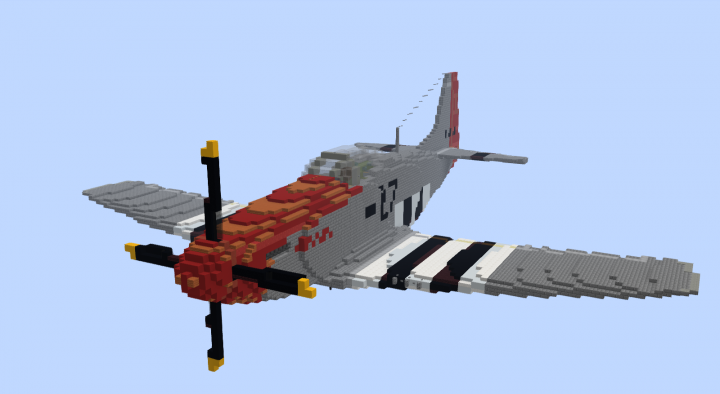 10:1 P51d Mustang American fighter aircraft WW2 Minecraft Map