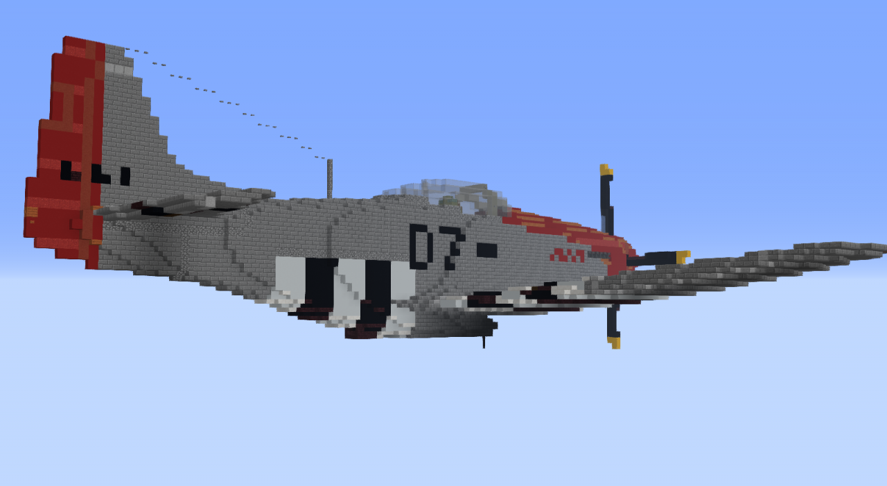 10:1 P51d Mustang American fighter aircraft WW2 Minecraft Map