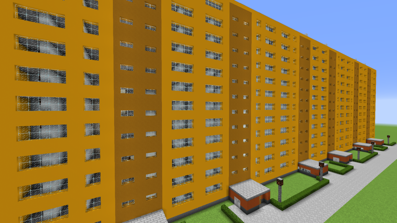 Polish twelve-story panel apartment building in "szczeciński" system ...