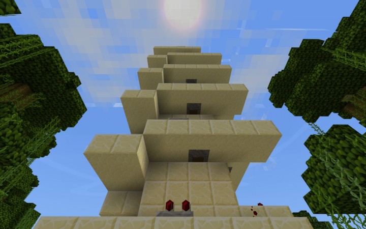 Endless elevator with staircase for high-rise buildings Minecraft Map
