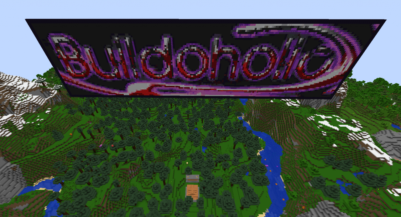 The big Buildoholic Banner at Spawn Minecraft Project