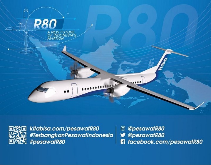 R80 Indonesian turboprop new generation Aircraft model Minecraft Map