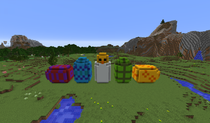 Easter Eggs and a Hatching Chick Minecraft Map