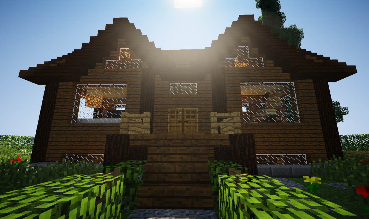 Country Spruce Cabin & Two Giant Spruce Trees Minecraft Map