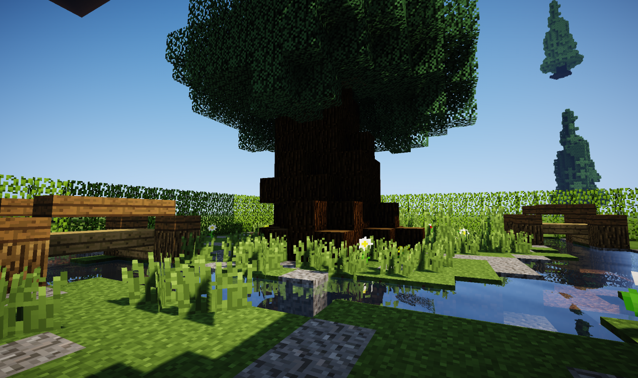 Country Spruce Cabin & Two Giant Spruce Trees Minecraft Map