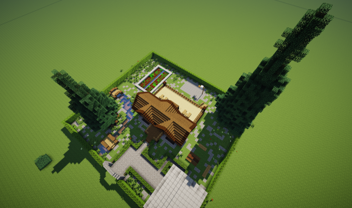 Country Spruce Cabin & Two Giant Spruce Trees Minecraft Map