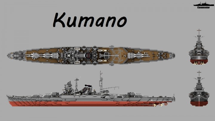 IJN Kumano 1944 1:1 Scale Minecraft Map