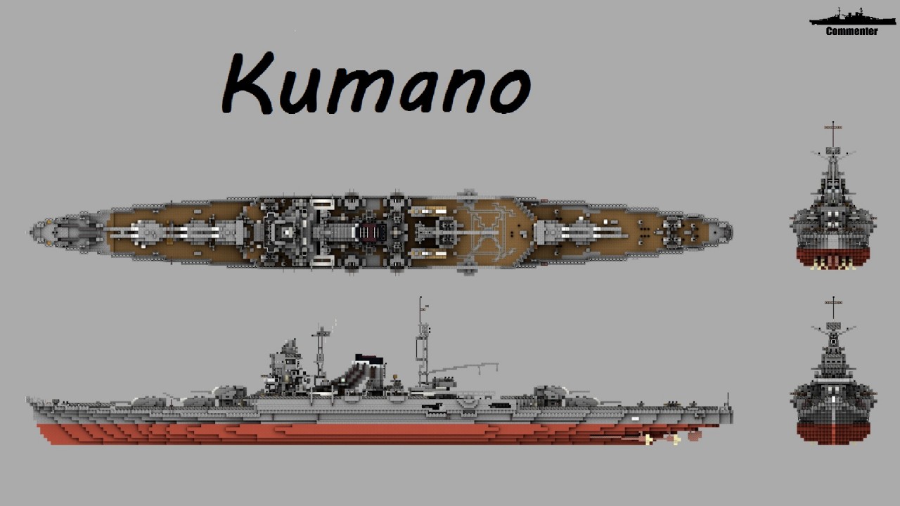 IJN Kumano 1944 1:1 Scale Minecraft Map