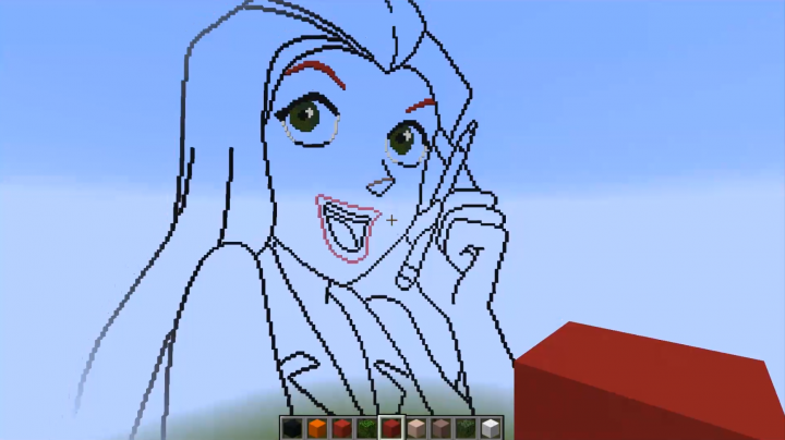 SAM / TOTALLY SPIES Pixel Art Speed Build Minecraft Map